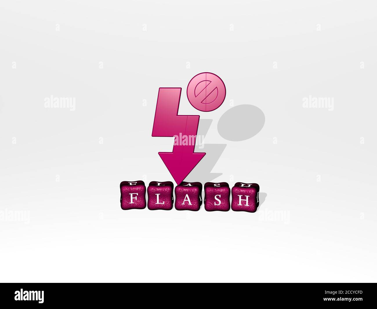 FLASH 3D icon on cubic text, 3D illustration Stock Photo - Alamy
