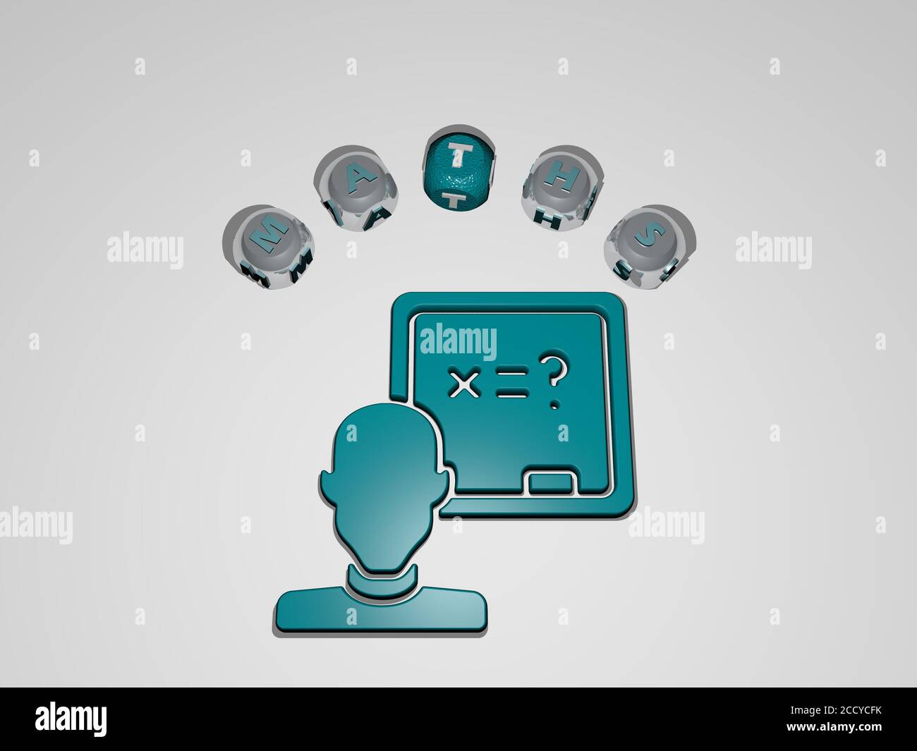 MATHS circular text of separate letters around the 3D icon, 3D ...