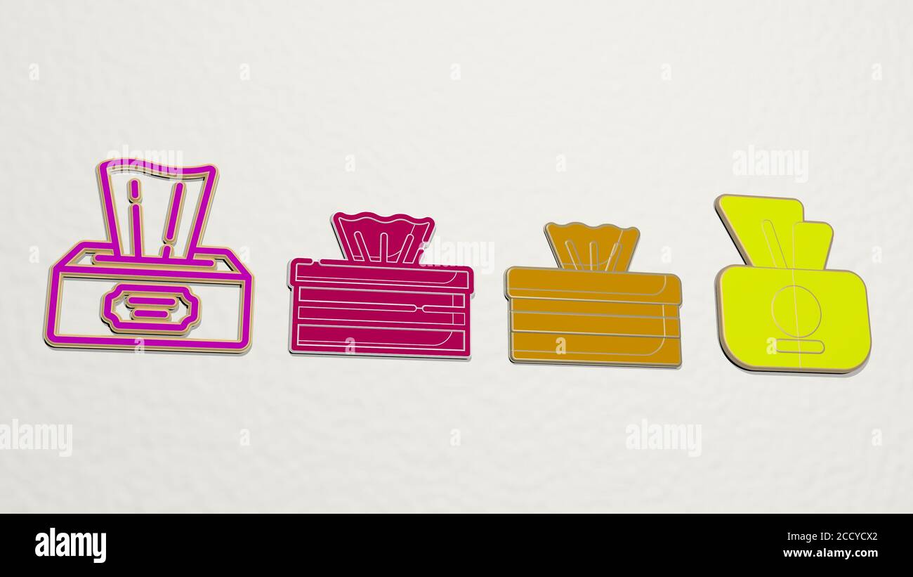 tissues 4 icons set, 3D illustration Stock Photo - Alamy