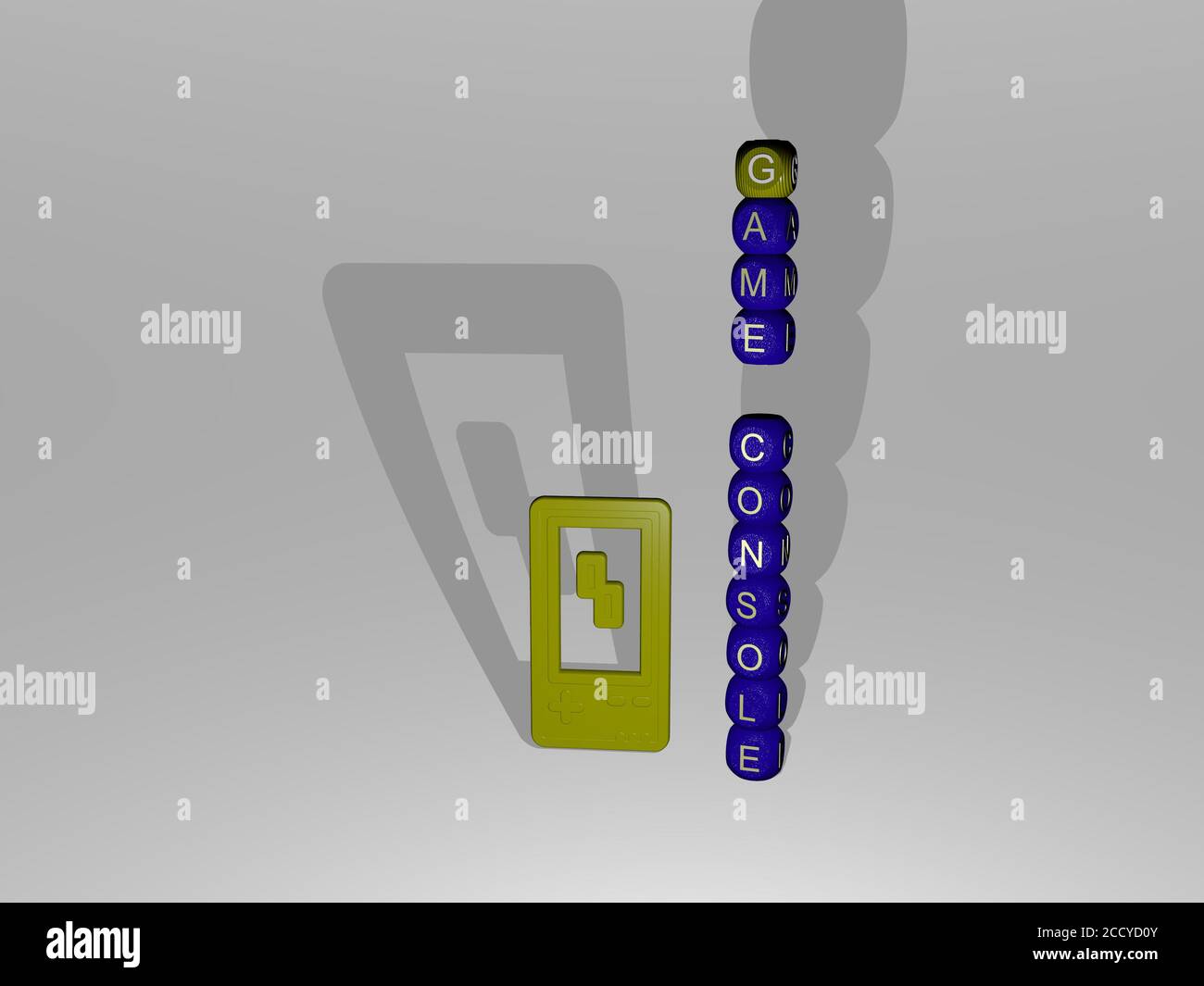 game console text beside the 3D icon, 3D illustration Stock Photo - Alamy