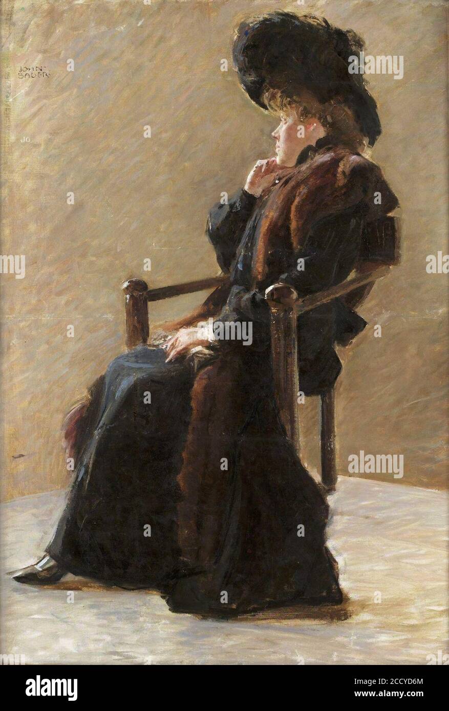 John Bauer - Portrait of an elegant lady Stock Photo - Alamy