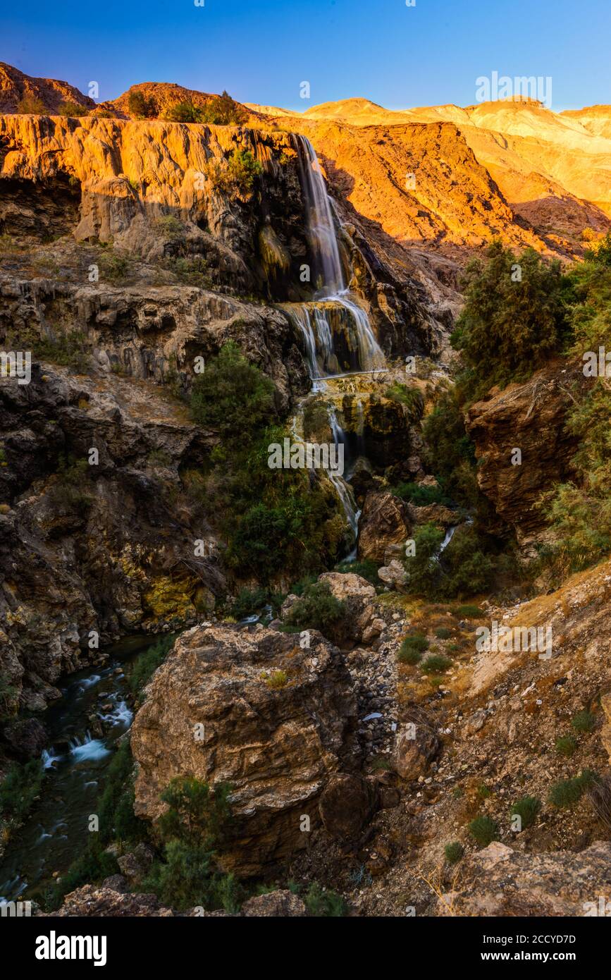 Ma'in hot spring is a waterfall in Jordan Stock Photo - Alamy