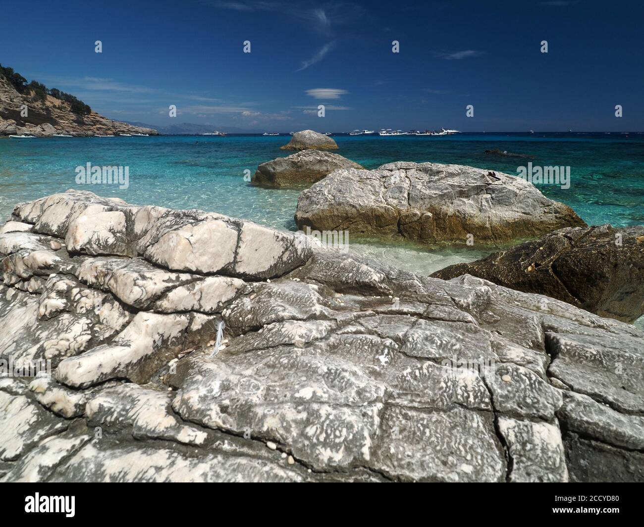 Seagull bay baia dei gabbiani beach sardinia view panorama crystal blue ...