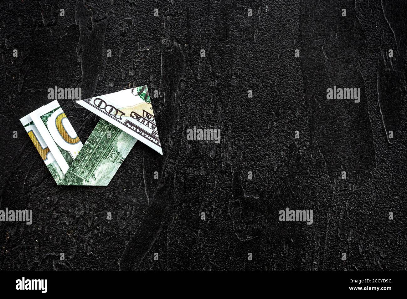 Dollar chart on black background. Currency trading concept Stock Photo ...