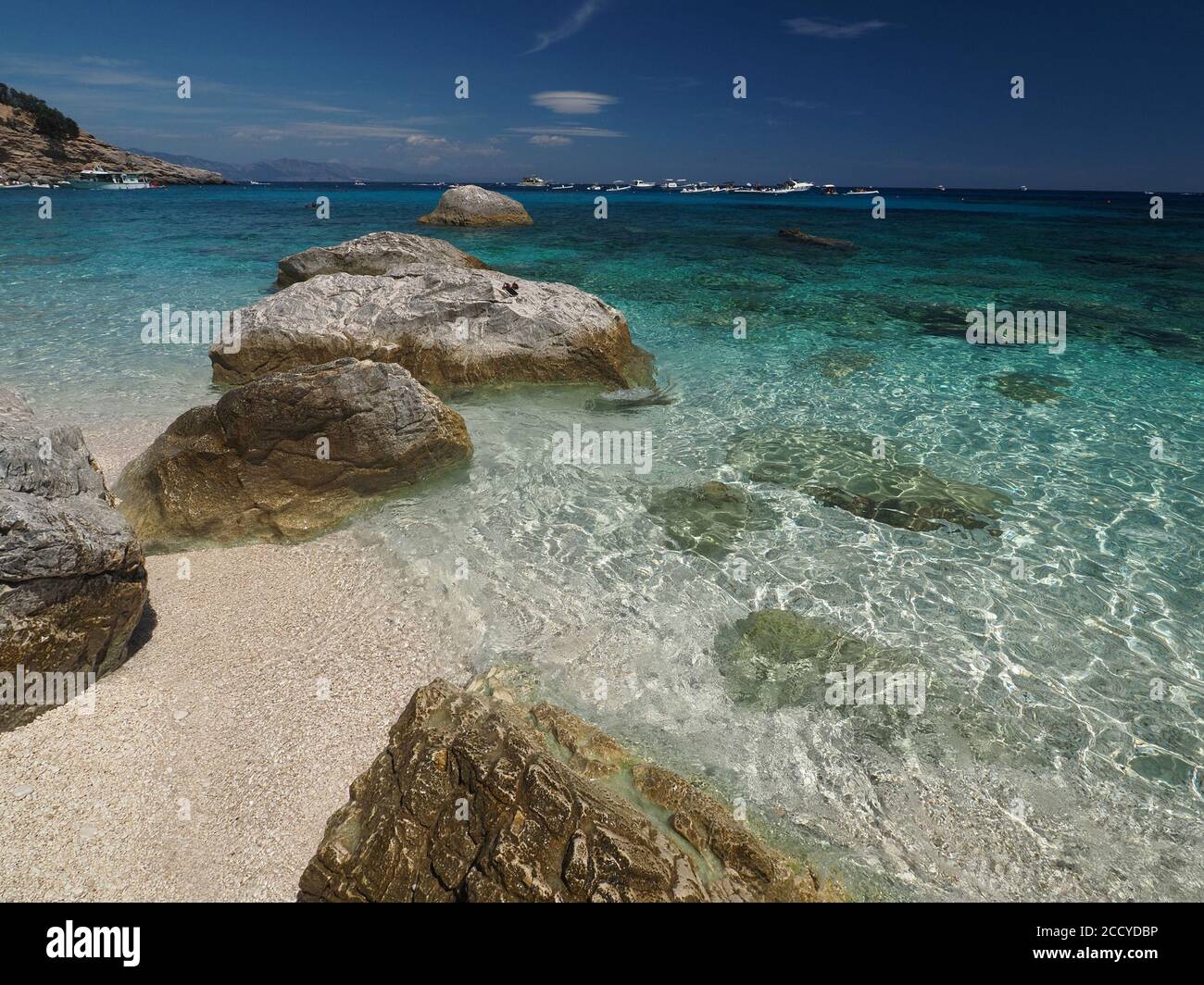 Seagull bay baia dei gabbiani beach sardinia view panorama crystal blue ...