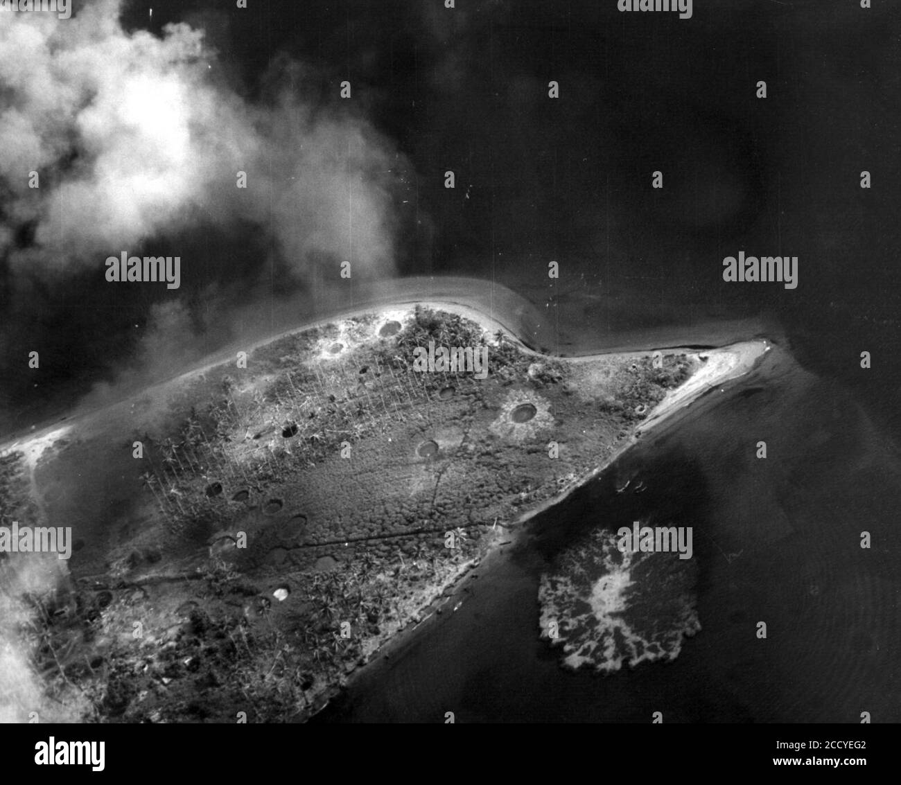 Japanese seaplane base Rekata Bay under attack 8-1943 Stock Photo - Alamy