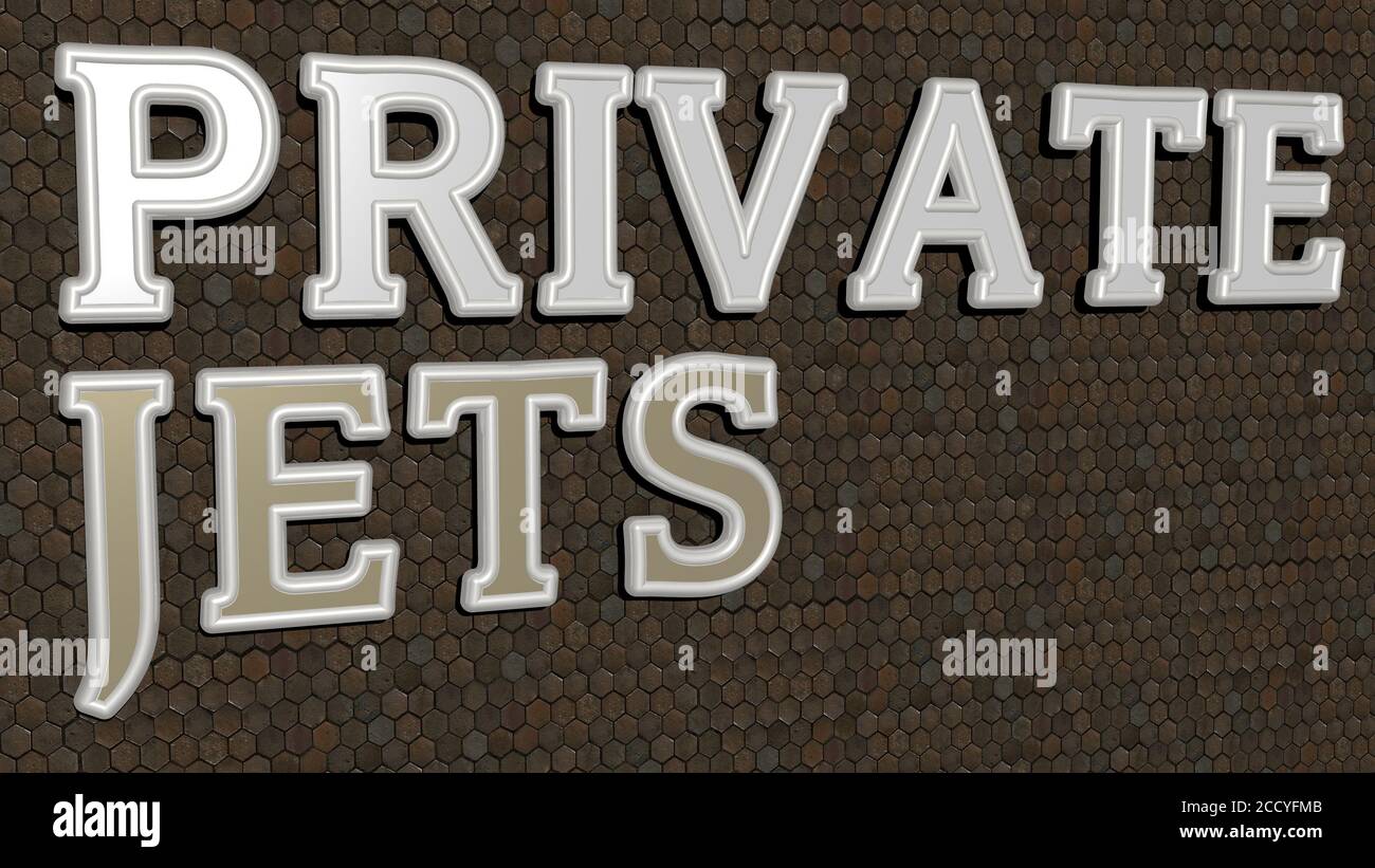private jets text on textured wall, 3D illustration Stock Photo - Alamy