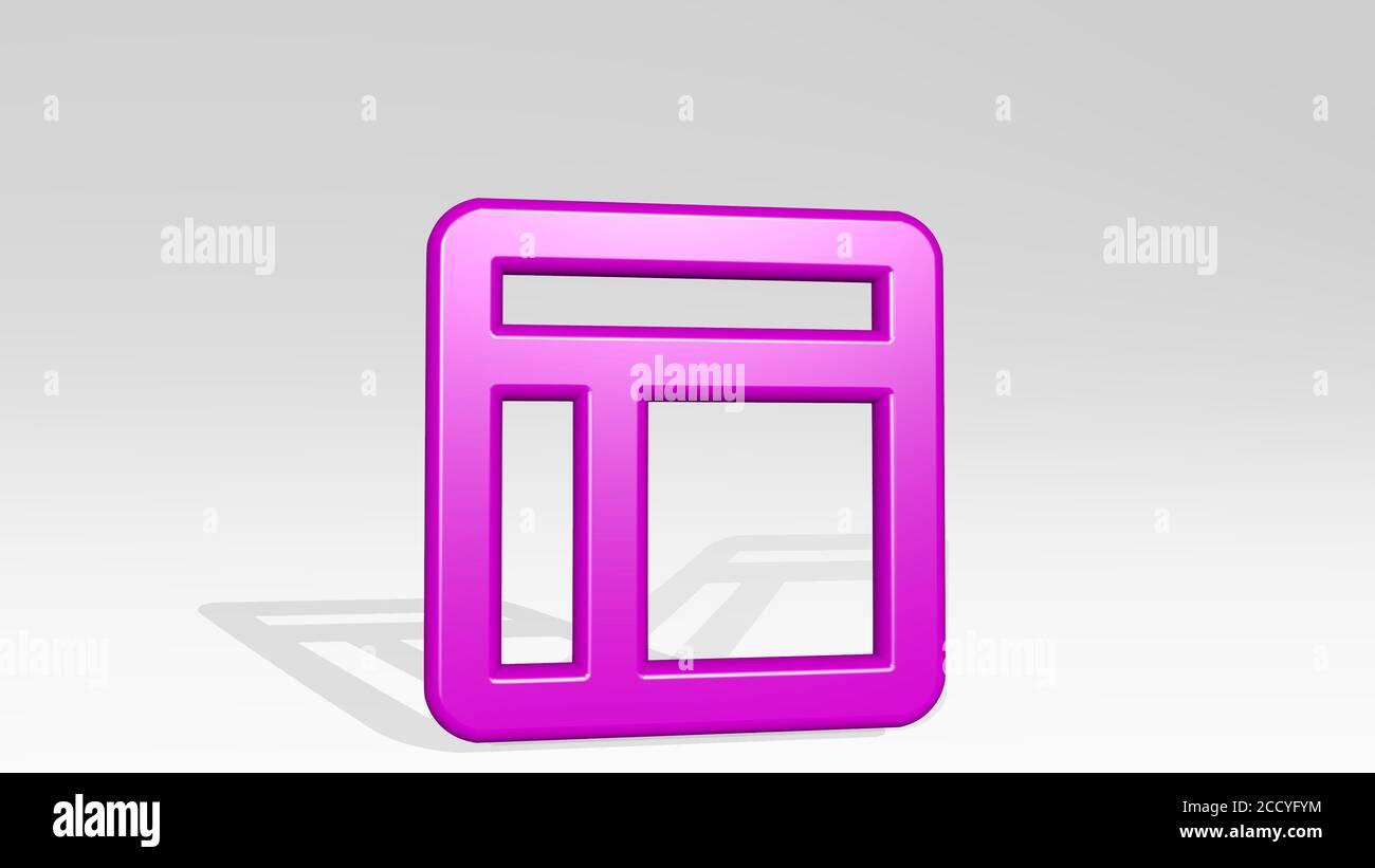 LAYOUT 3D icon casting shadow, 3D illustration Stock Photo - Alamy