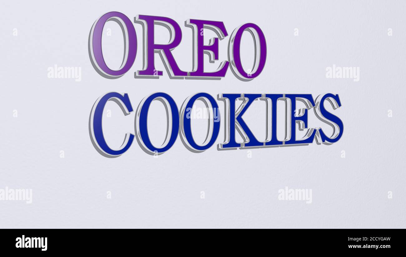 oreo cookies text on the wall, 3D illustration Stock Photo - Alamy