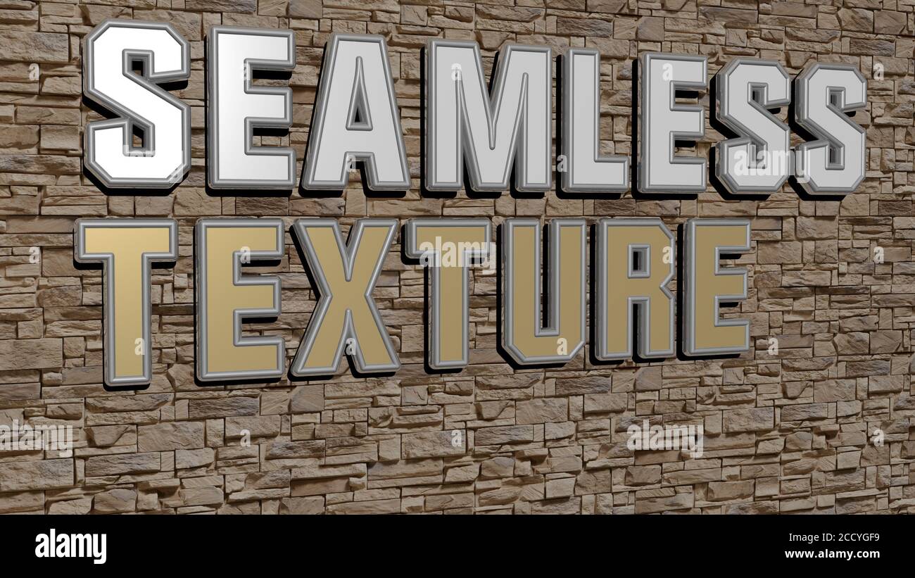 SEAMLESS TEXTURE text on textured wall, 3D illustration Stock Photo - Alamy