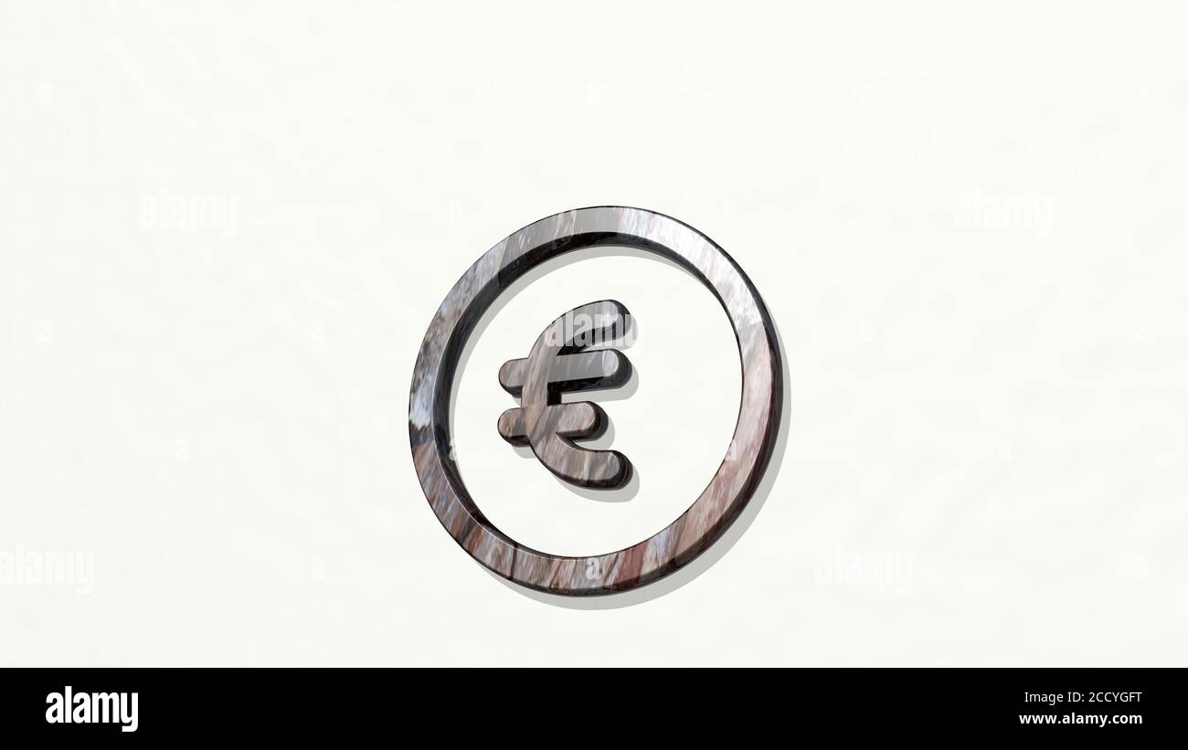 CURRENCY EURO CIRCLE 3D icon on the wall, 3D illustration Stock Photo ...
