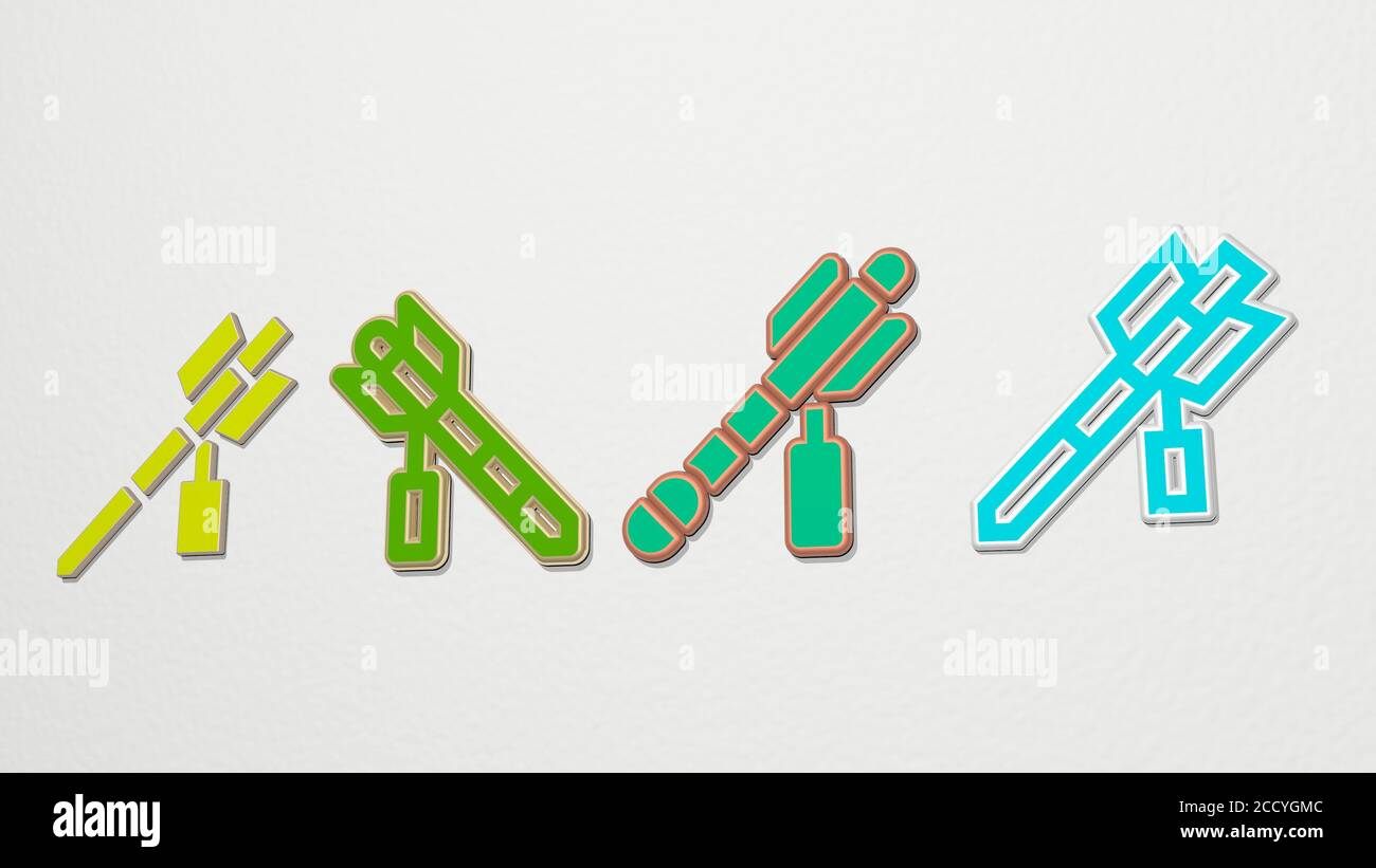 HAMAYA 4 icons set, 3D illustration Stock Photo - Alamy