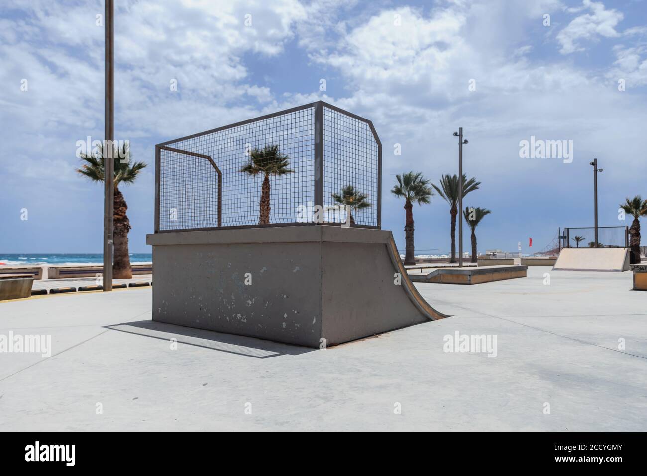 Empty skate park ramp outdoor in seaside beach Stock Photo - Alamy