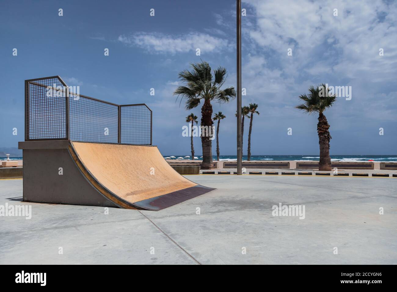 Empty skate park ramp outdoor in seaside beach Stock Photo - Alamy