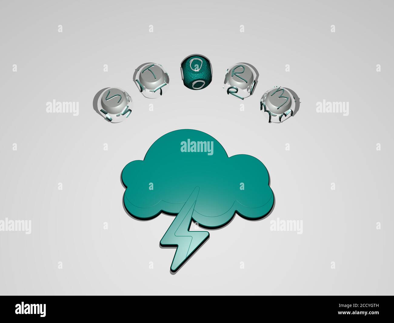 STORM circular text of separate letters around the 3D icon, 3D ...