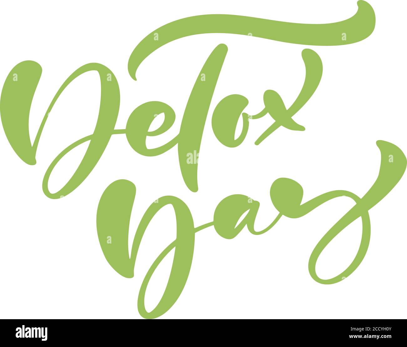 Detox day logo calligraphy lettering text poster in doodle style. Hand ...