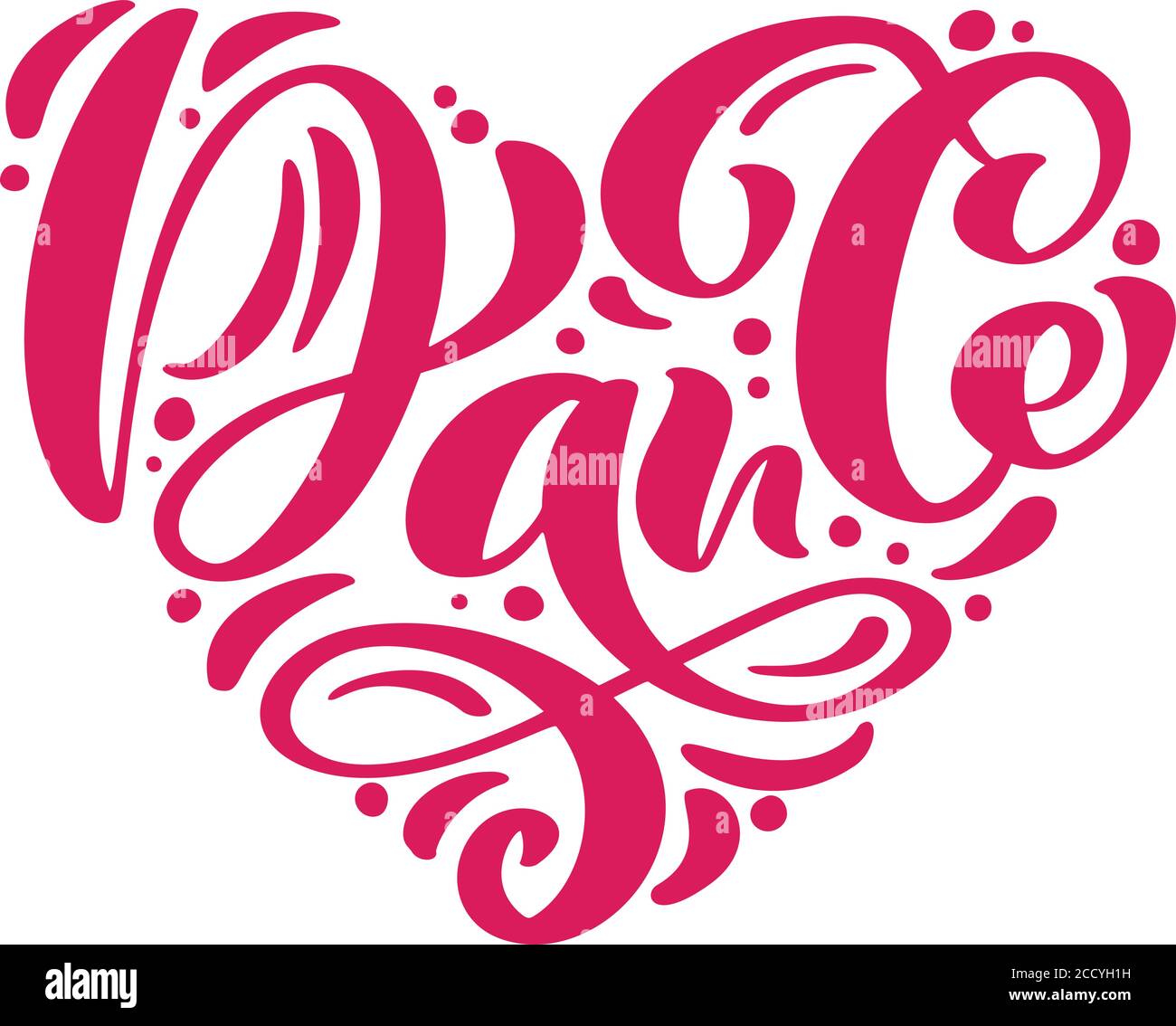 Love Dance logo hand drawn lettering modern vector calligraphy text in ...