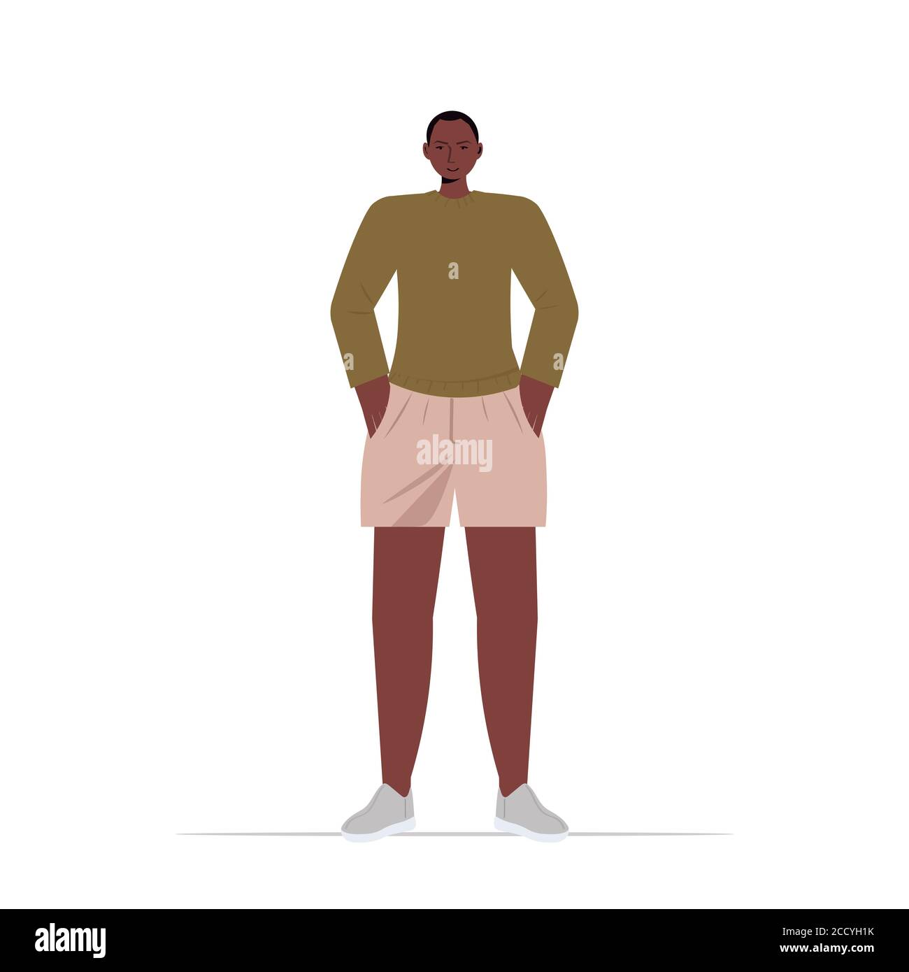 young man in casual trendy clothes african american male cartoon ...
