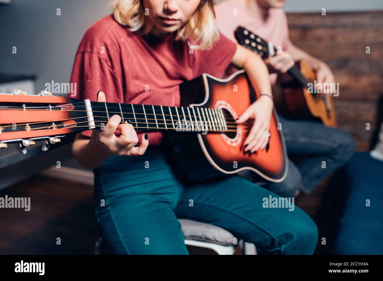 Lovely couple guitar hi-res stock photography and images - Alamy