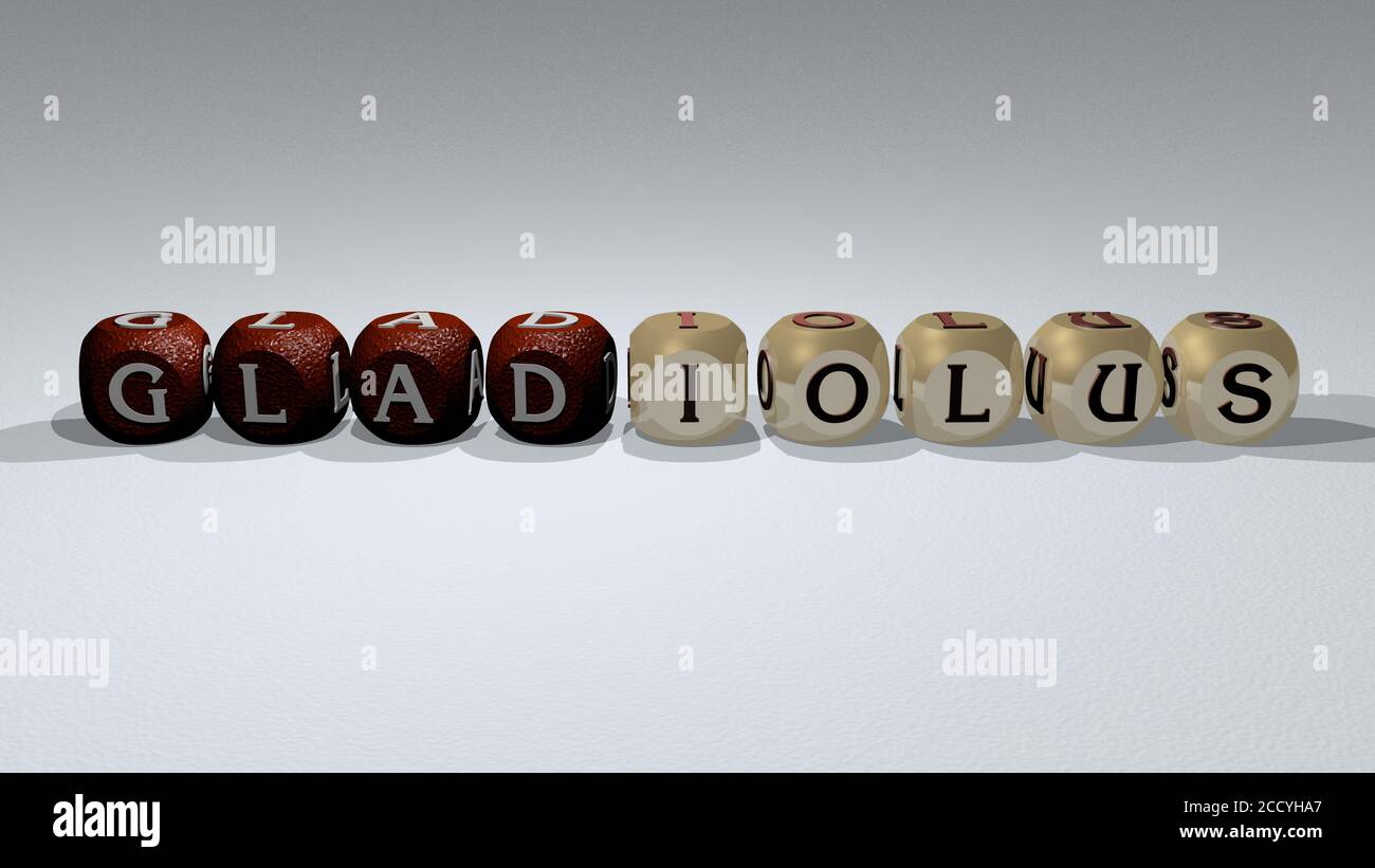 gladiolus combined by dice letters and color crossing for the related ...