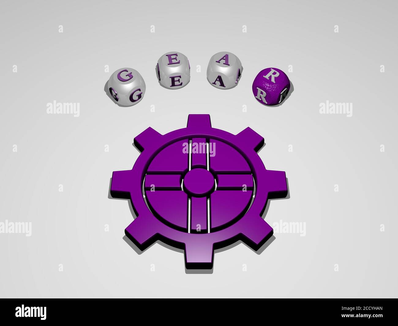 gear circular text of separate letters around the 3D icon, 3D ...