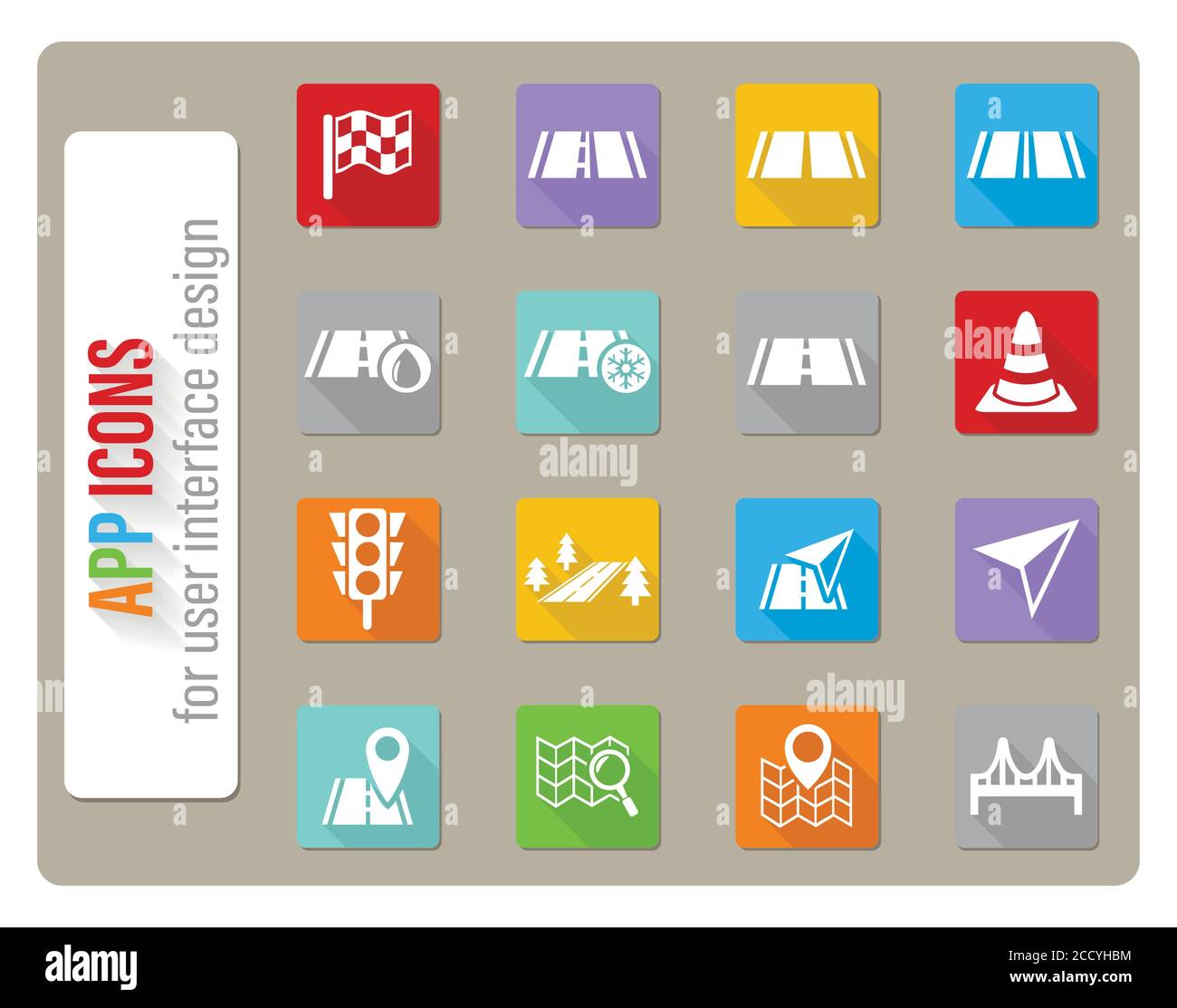 road icon set Stock Vector Image & Art - Alamy