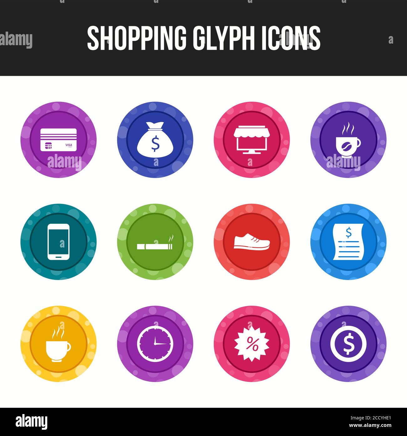 Unique Shopping Glyph icon set Stock Vector Image & Art - Alamy