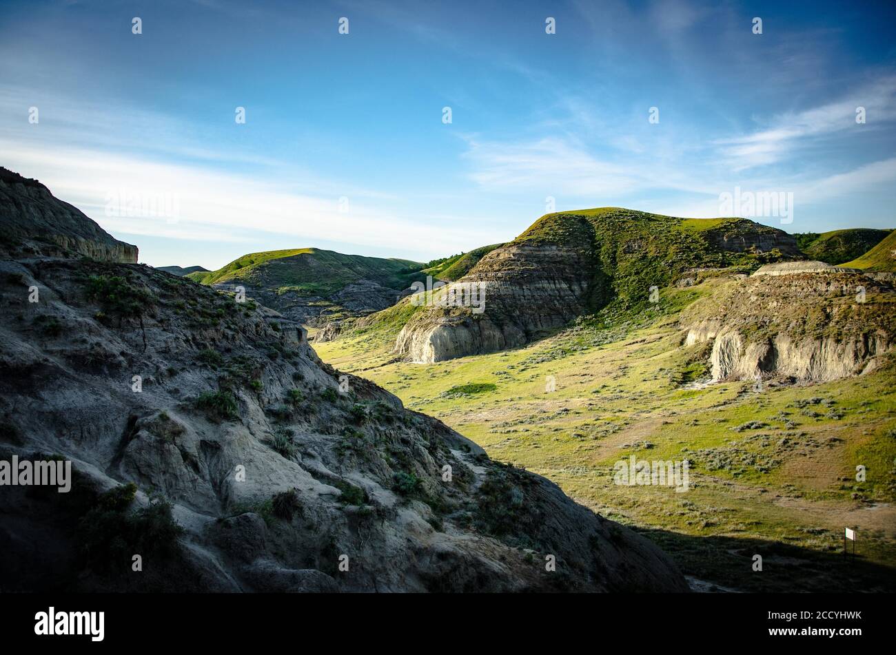 Beautiful scenery of a green mountainous landscape with hills Stock ...