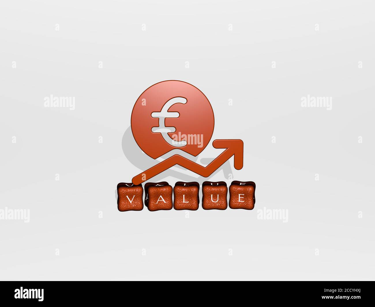 VALUE 3D icon on cubic text, 3D illustration Stock Photo - Alamy