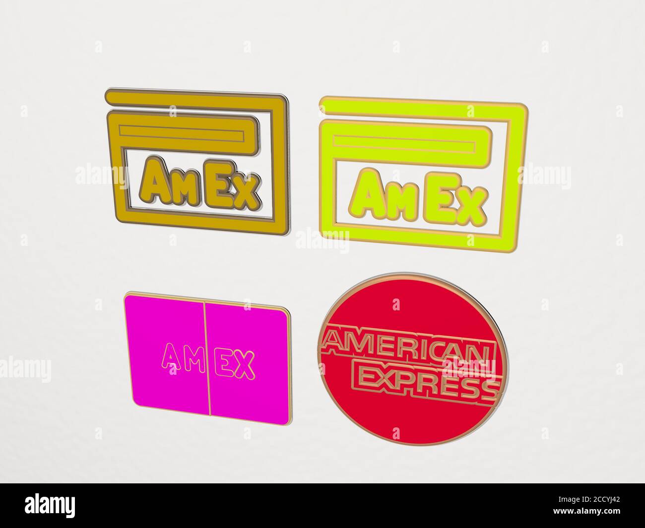 american express 4 icons set, 3D illustration Stock Photo - Alamy