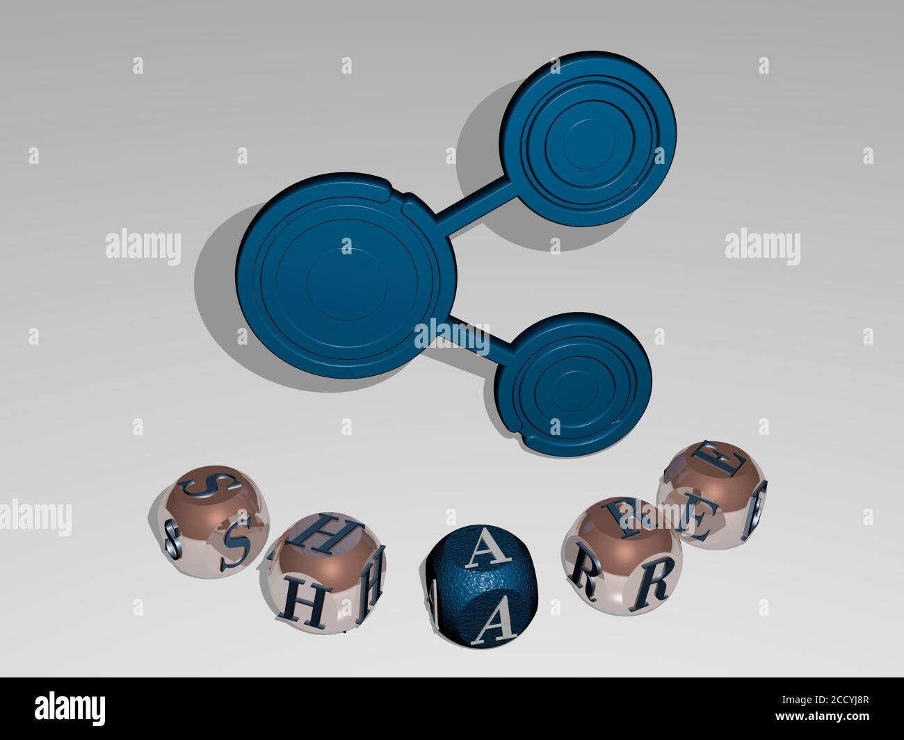 share round text of cubic letters around 3D icon, 3D illustration Stock ...