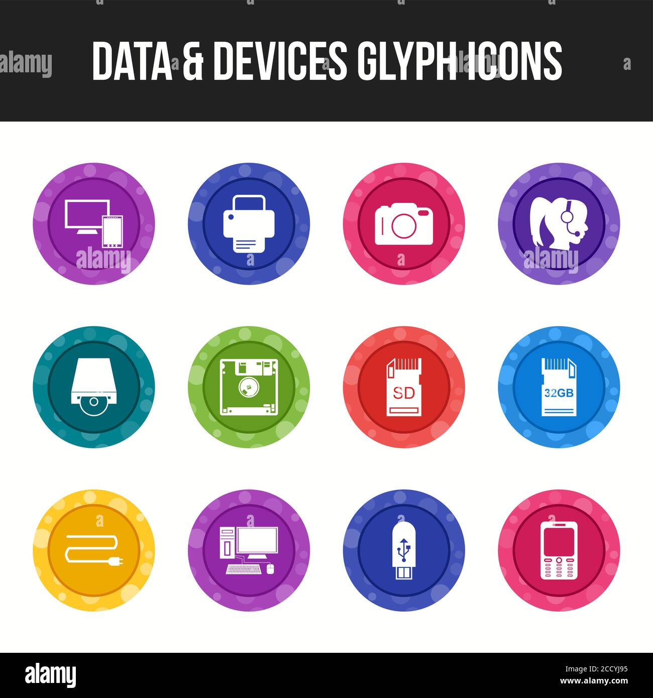Unique Data & Devices Glyph icon set Stock Vector Image & Art - Alamy
