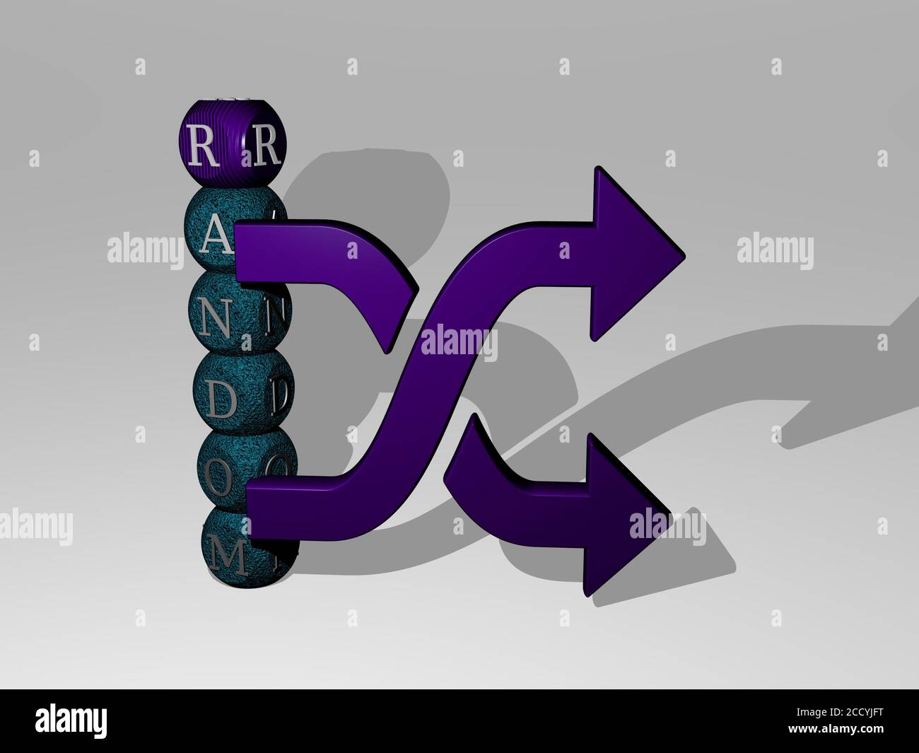 RANDOM 3D icon and dice letter text, 3D illustration Stock Photo - Alamy