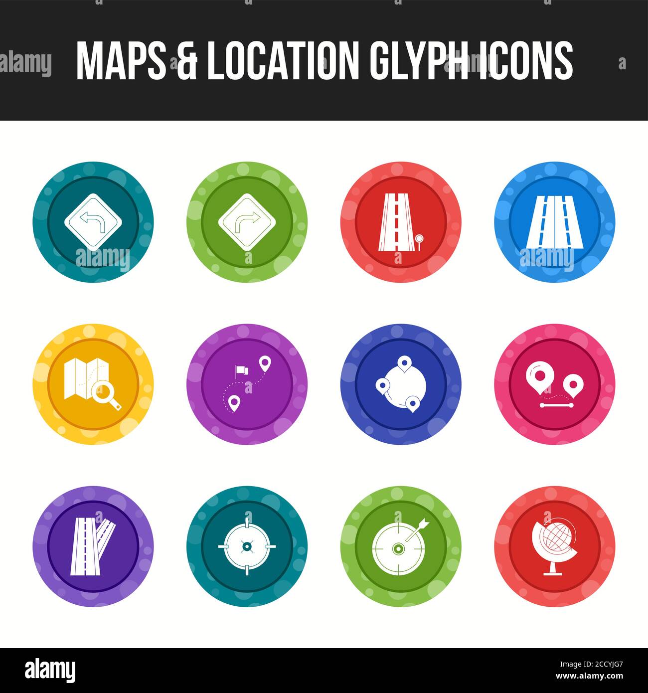 Unique Maps & location Glyph icon set Stock Vector Image & Art - Alamy