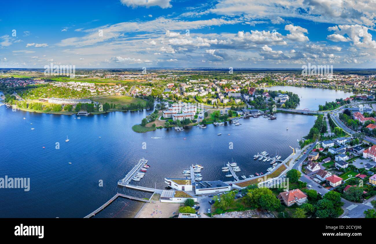 Aerial view of the Jeziorak lake and the city of Iława Stock Photo - Alamy