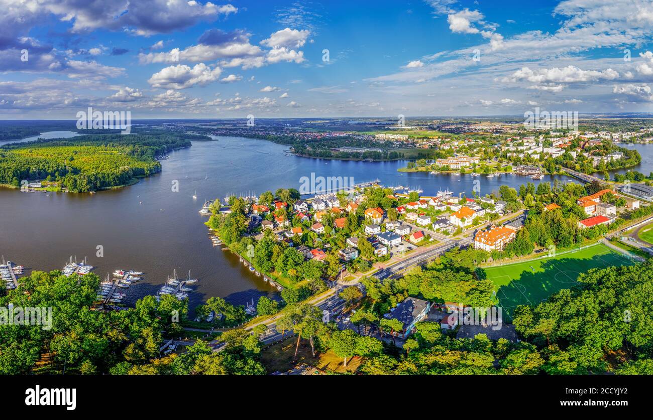 Aerial view of the Jeziorak lake and the city of Iława Stock Photo - Alamy