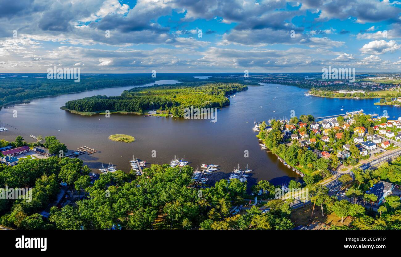 Aerial view of the Jeziorak lake and the city of Iława Stock Photo - Alamy