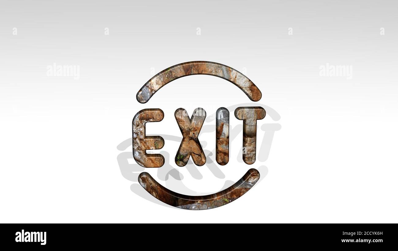 exit 3D icon standing on the floor, 3D illustration Stock Photo - Alamy