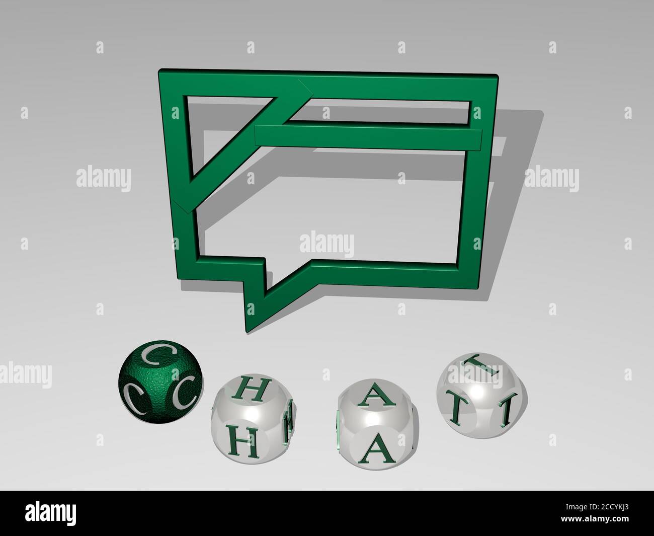 chat round text of cubic letters around 3D icon, 3D illustration Stock ...