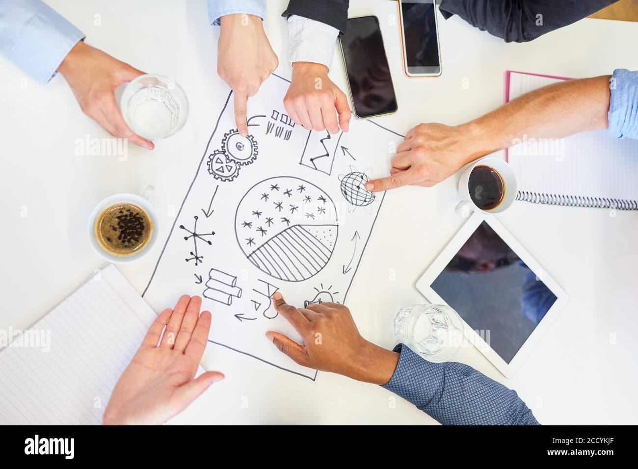 Business people during creative innovative brainstorming in project ...