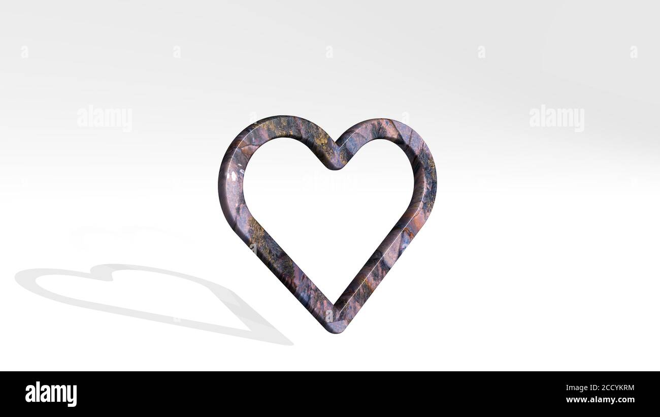 love it 3D icon standing on the floor, 3D illustration Stock Photo - Alamy