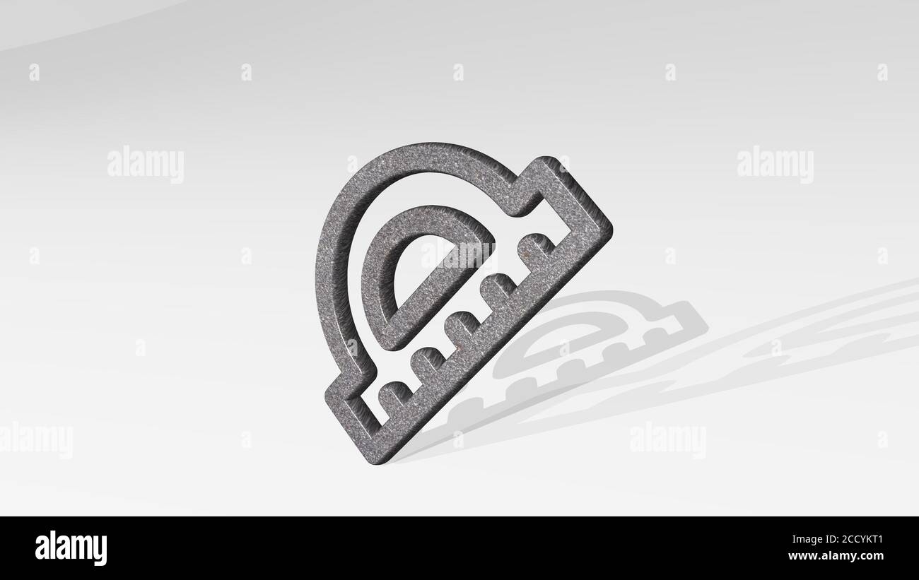 measure ruler 3D icon standing on the floor, 3D illustration Stock ...