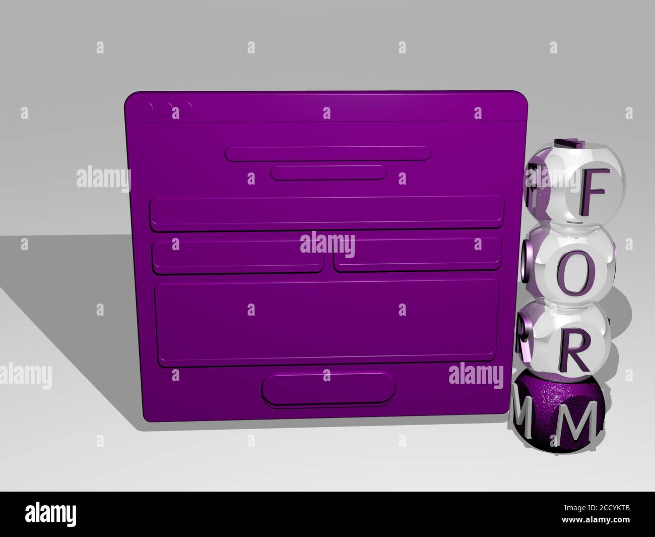 form 3D icon beside the vertical text of individual letters, 3D ...