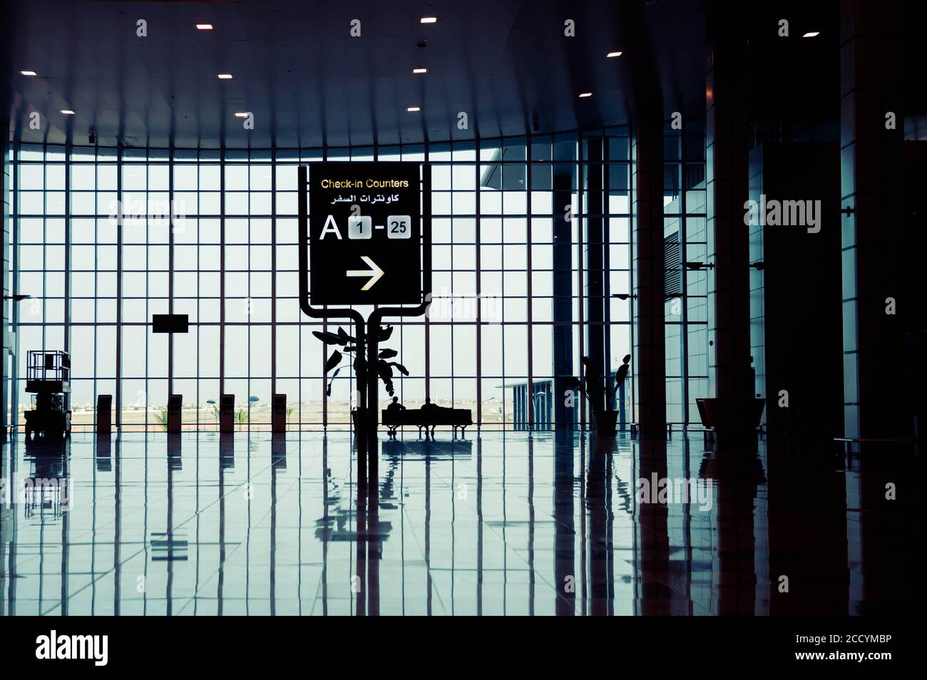 airport terminal building construction silhouettes with signs Stock ...