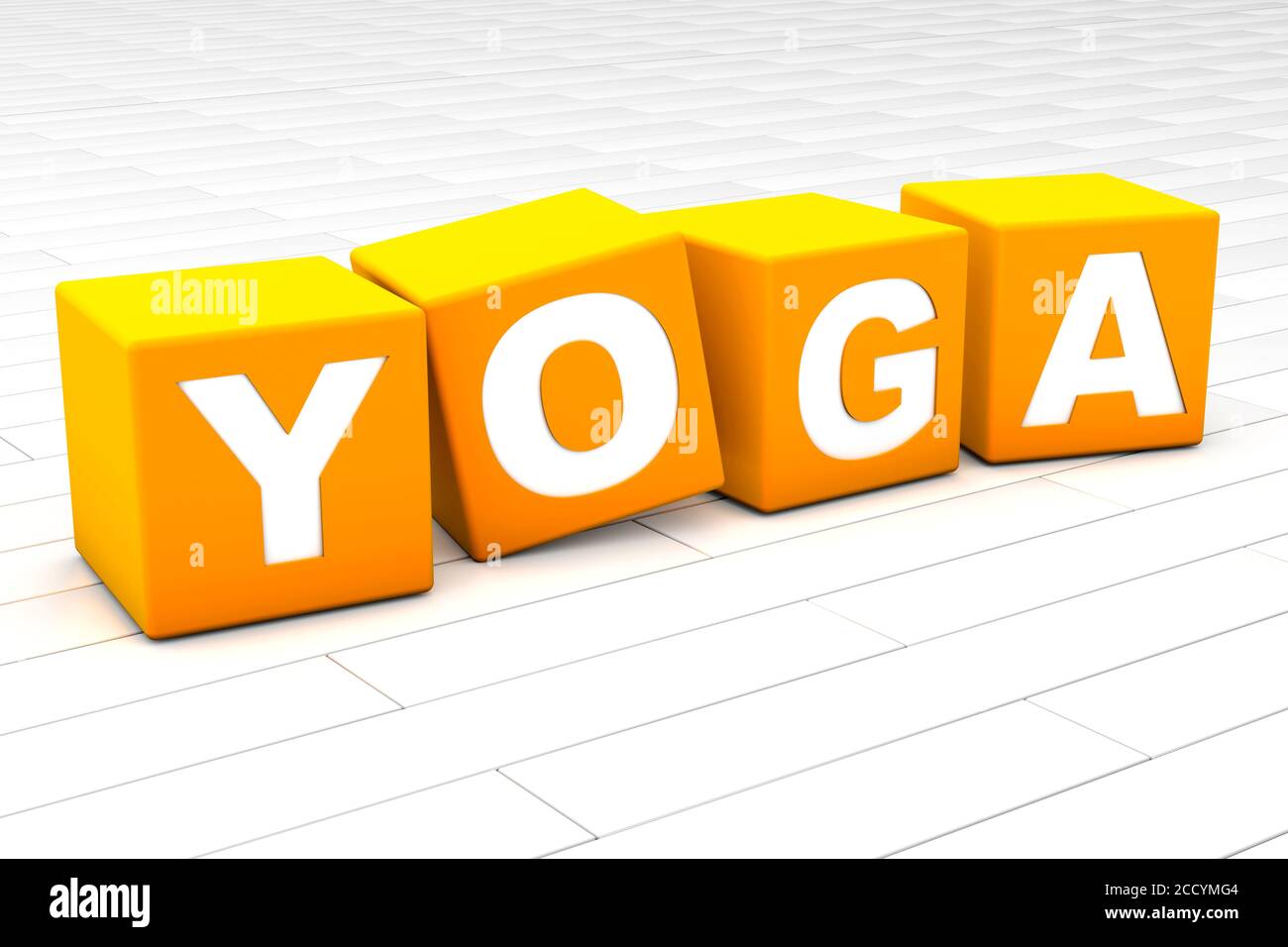 3D rendered illustration of the word Yoga Stock Photo - Alamy