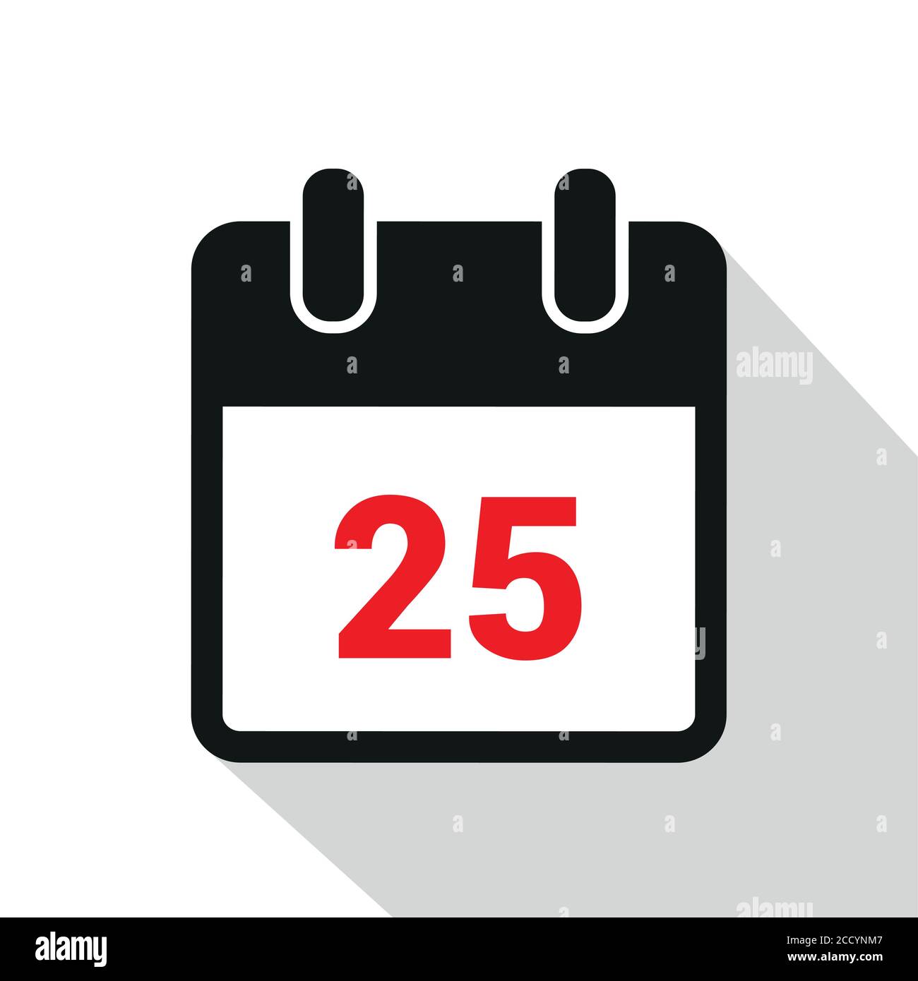 simple calendar icon 25 on white background vector illustration EPS10 ...
