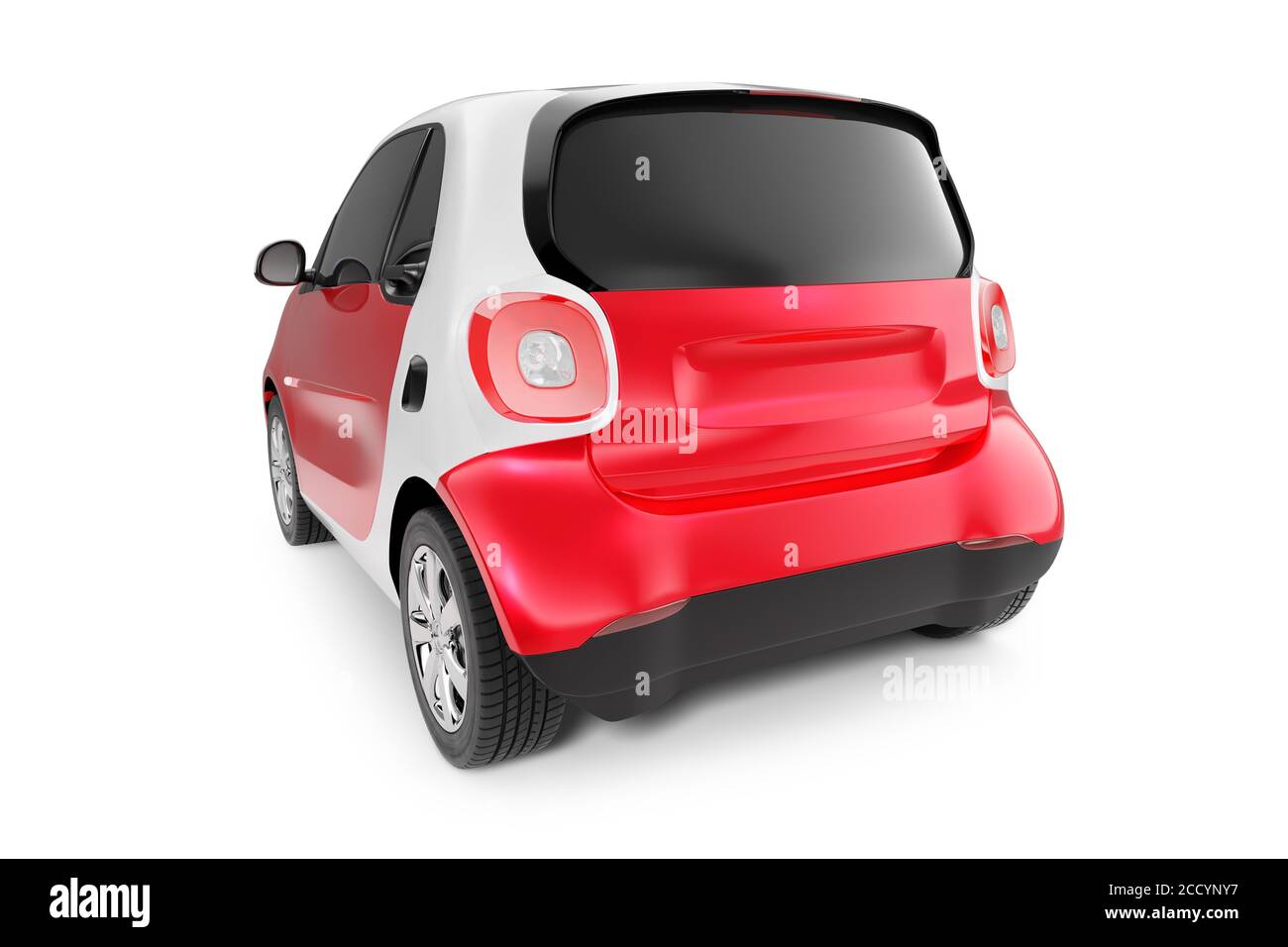 Back view of eco red concept car on white background Stock Photo - Alamy