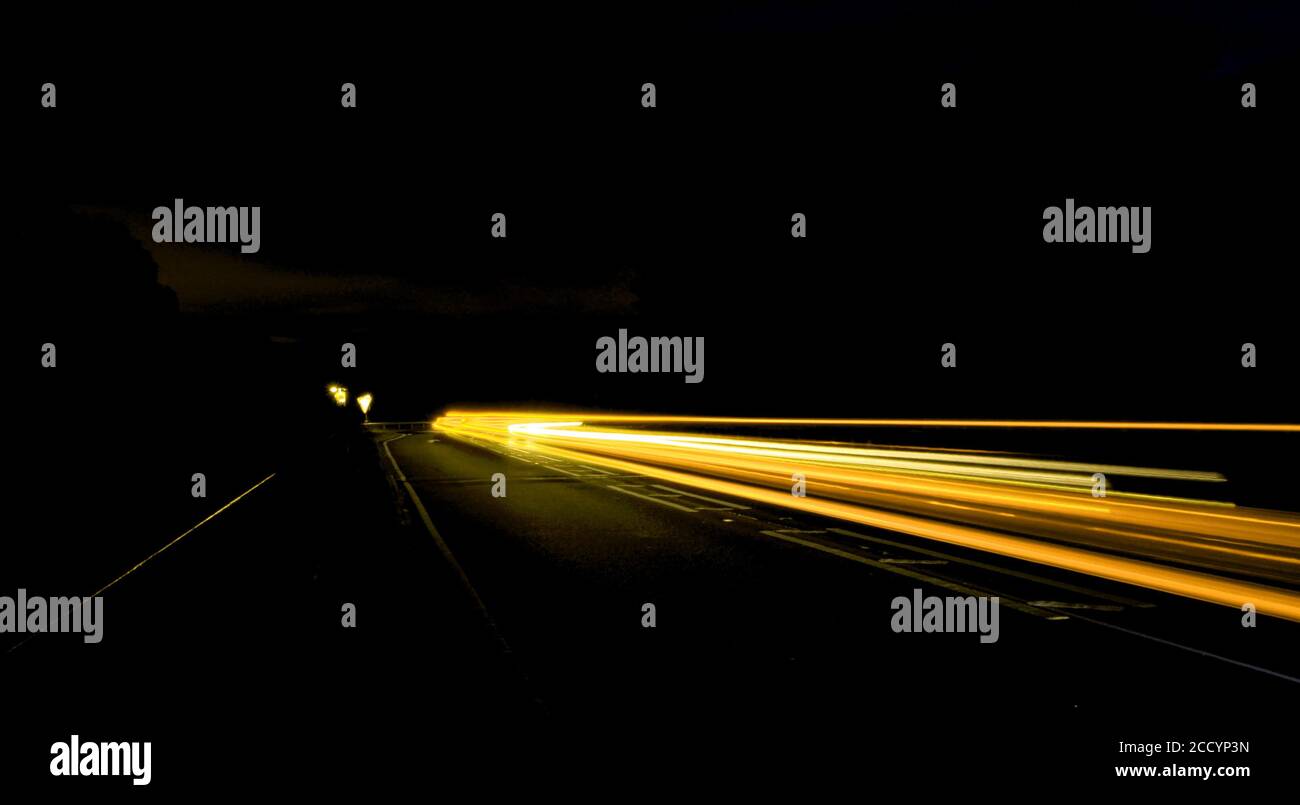 Yellow street lights with long exposure at night - perfect for ...