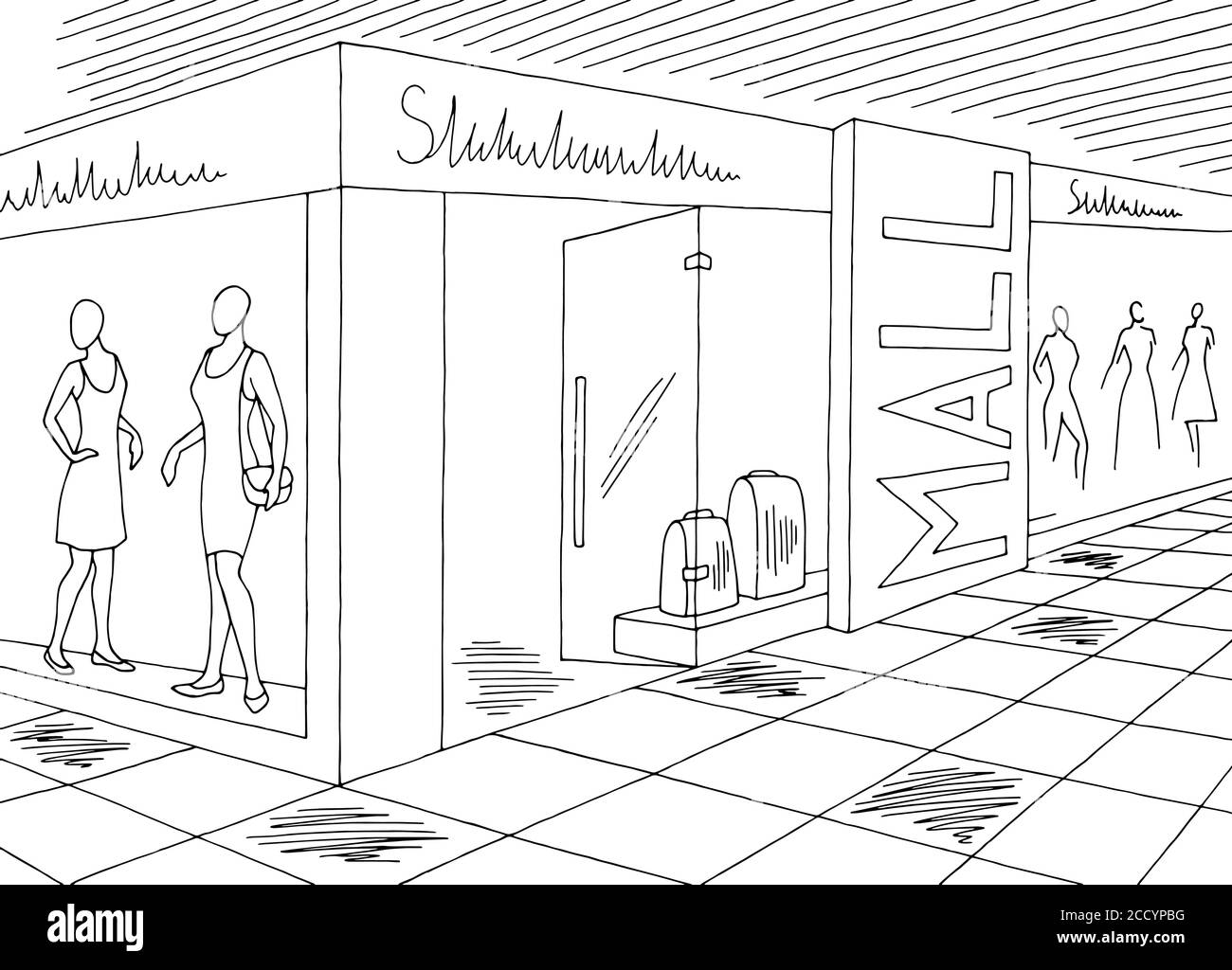 Shopping Mall Drawing