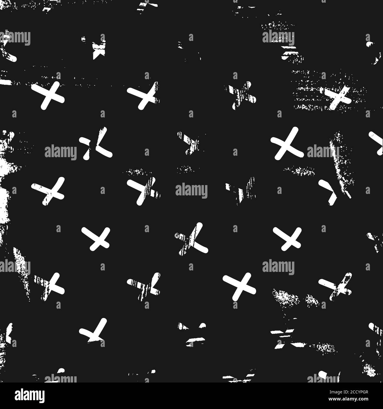 Textured graphic pattern with crosses. Black and white square backdrop ...